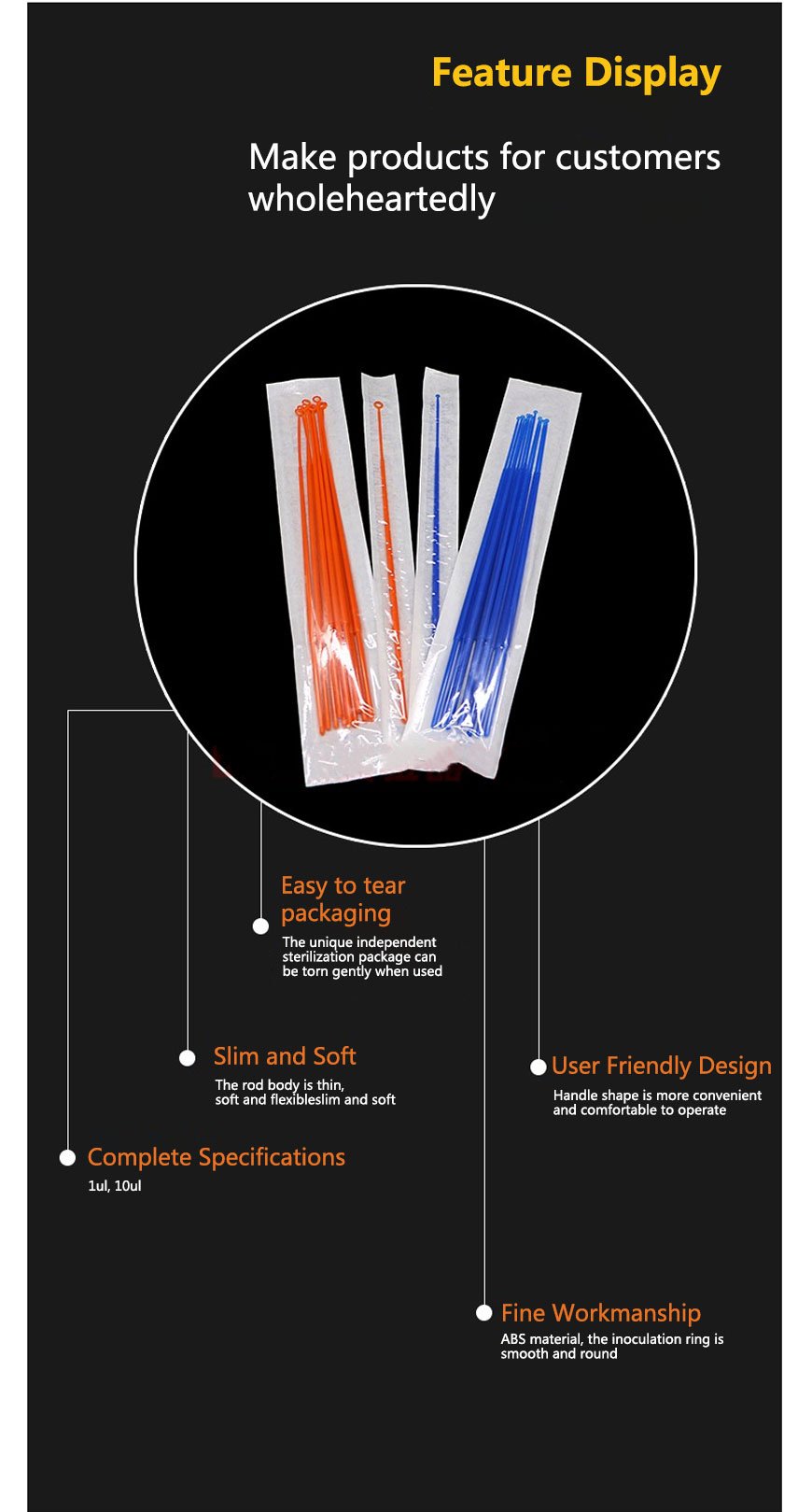 Reusable Plastic Inoculation Loops For Lab Bacterial Tissue Culture ...